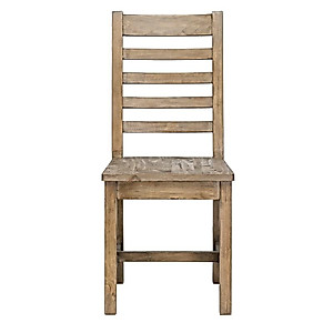 Trent Home Transitional 18" Reclaimed Pine Dining Chair in Weathered Brown