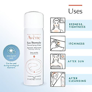Eau Thermale Avene Thermal Spring Water, Soothing Calming Facial Mist Spray for Sensitive Skin - Travel Size - 1.6 fl. oz.