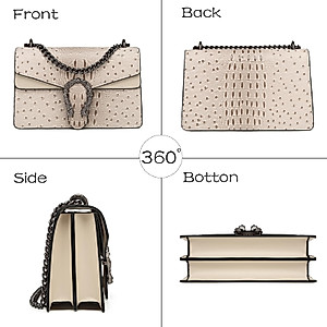 MYHOZEE White Crossbody Bags for Womens, Quilted Crossbody Purses Chain Shoulder Bag for Women