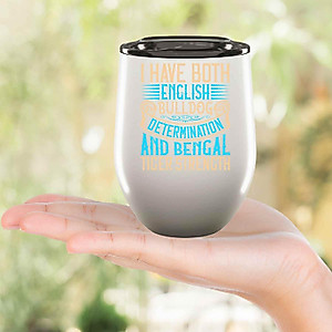 Humorous Gift - Determination And Strength Bulldog Design Gift, Great Grandson's Graduation Present - Of Tenacity Appreciation On 12oz Wine Tumbler Cup