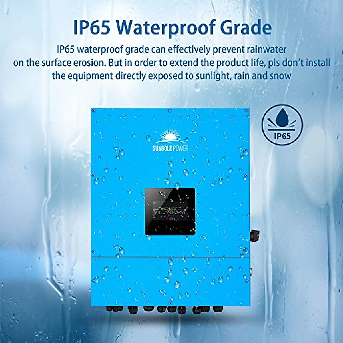 SUNGOLDPOWER UL1741 6000W 48Vdc Hybrid Solar Inverter, AC 240V Input, AC 120V/208V/240V Output Split Phase Inverter, AC Coupled, IP65 Rating Waterproof Inverter for Grid Tied and Off Grid System