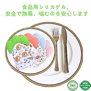 ANGELBB Teething Mitten 2Pack-Stimulating Teeth Toys for Infant Avoid Scratching (Pink)