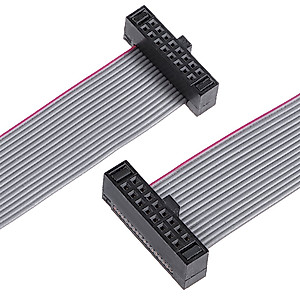 uxcell IDC 16 Pins Connector Flat Ribbon Cable Female Connector Length 20cm 1.27mm Pitch,2pcs