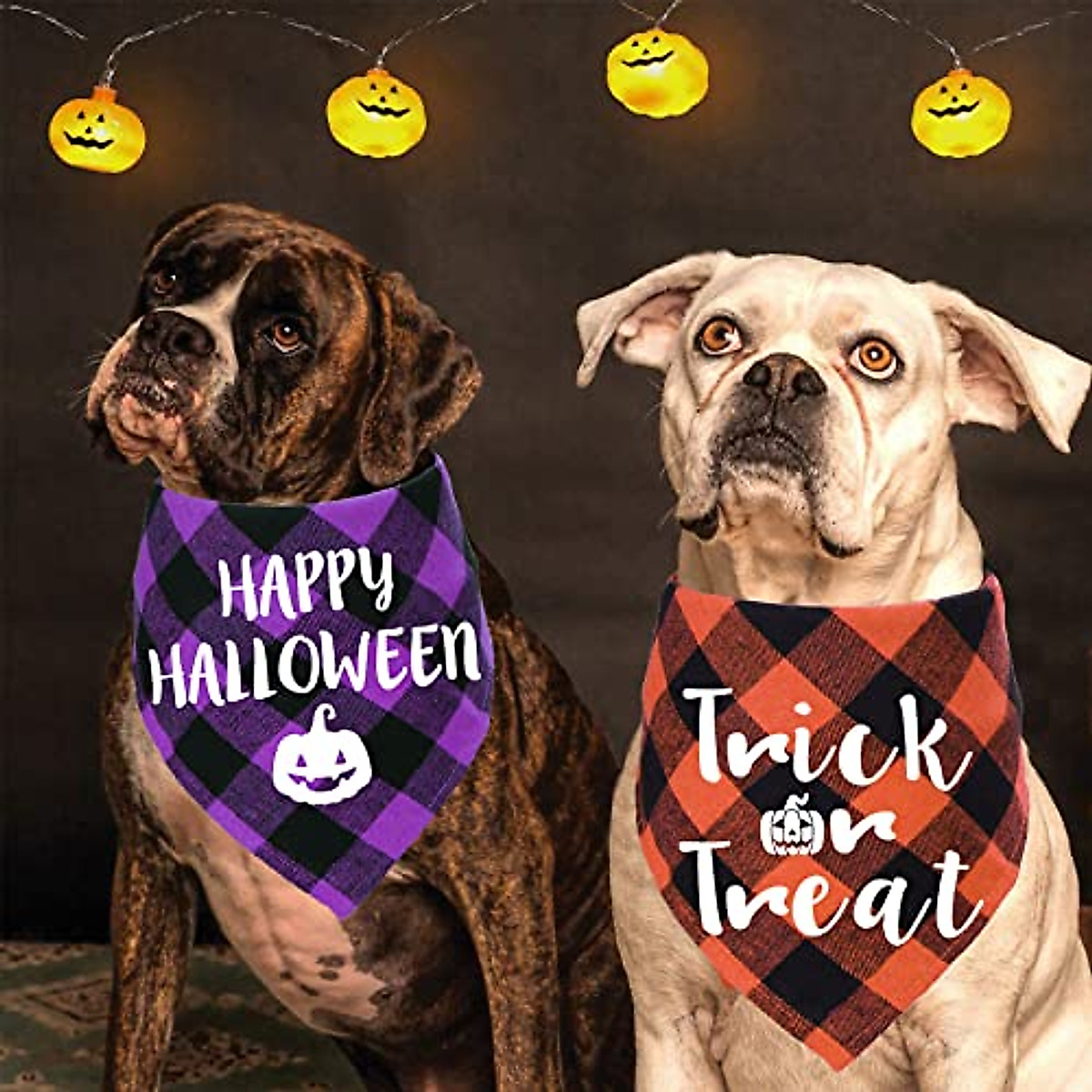 STMK Holiday Dog Bandanas, 4 Pack Halloween Thanksgiving Day Fall Dog Bandanas for Halloween Thanksgiving Day Fall Dog Puppy Costume Decorations