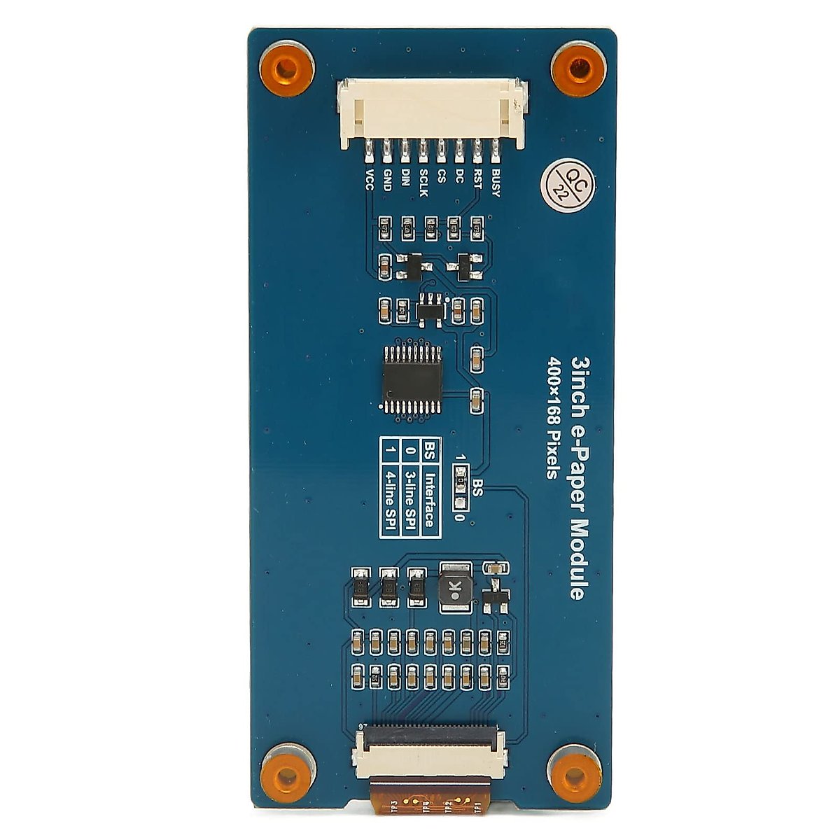 3inch Electronic Ink Display Module, 400 x 168 Resolution Low Power Red, Yellow, Black, White 4 Color Electronic Ink Display Panel, for RPi, for Jetson Nano, for STM32, SPI Interface