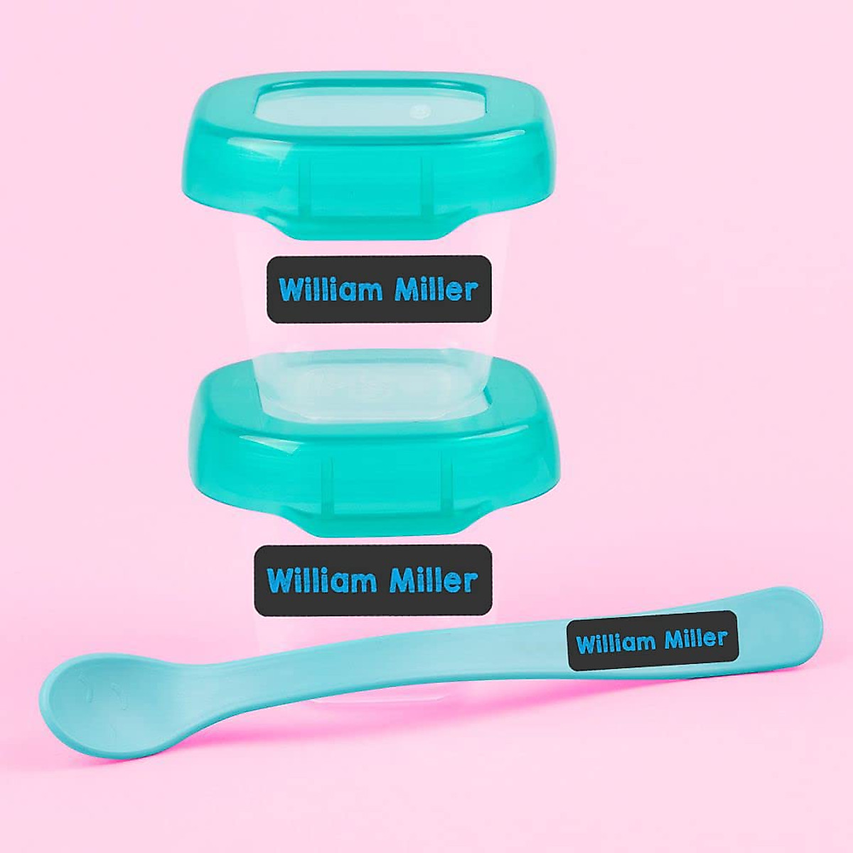 Custom Waterproof Dishwasher Safe Kid Name Labels for Daycare(128 Pack), Camp, School Supply, Baby Bottles, Lunch Boxes and Cups, Travel. Cute Personalized Design Name Stickers (Pattern 18)