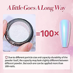 BORN PRETTY Chrome Powder Holographic Nail Art Powder Auroras Mermaid Pearl Nail Powder Reflective Glitter Manicure Pigment 6 Boxes