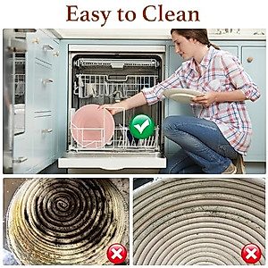 MaMix Banneton Bread Proofing Basket Set of 2, Silicone Sourdough Bread Baking Supplies, 9 inch Round & 10 Oval Sourdough Starter Kit Includes Essential Tools, Easy to Clean and Use (pink)