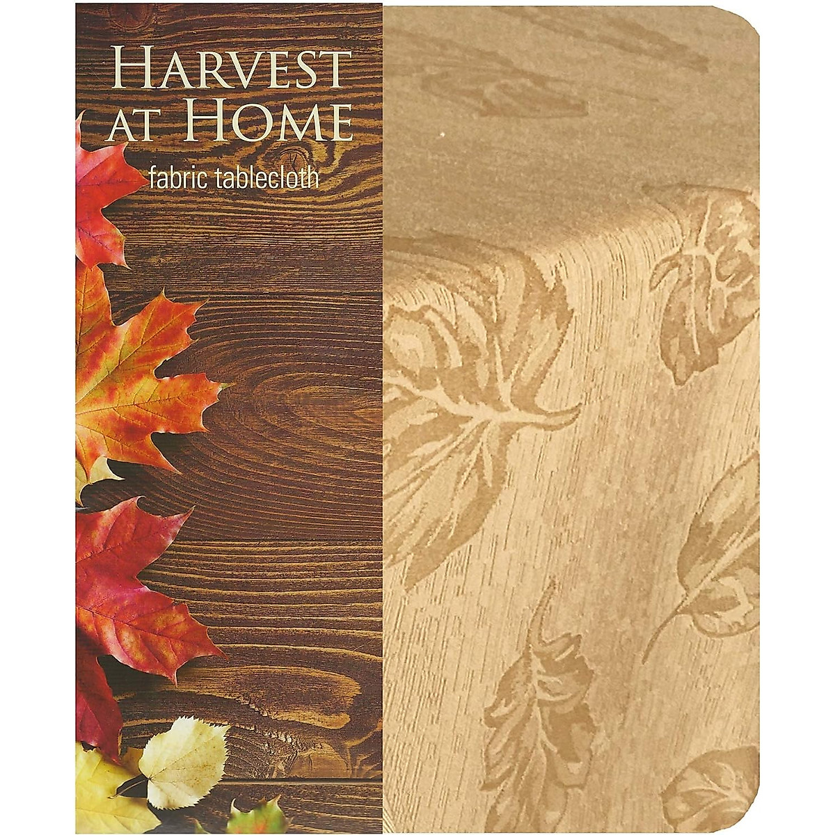 Newbridge Tremont Leaf Damask, Fabric Tablecloth, Swirling Leaves Damask, Print, Soil Resistant, Easy Care Tablecloth, 60 Inch x 144 Inch Rectangle, Gold