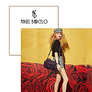 Angel Barcelo Womens Purses and Handbags PU Leather Shoulder Bag Fashion Hobo Bags for Girls (Stylish Purple)