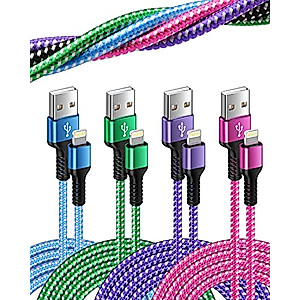 iPhone Charger Cord, [3FT-4Pack] Nylon Braided USB to Lightning Cable, [MFi Certified] Apple Fast Charging Syncing Cord Compatible with iPhone 14/13/13 Pro/13 Mini/12/12 Pro Max/11/11 Pro/8 Plus/8/XR
