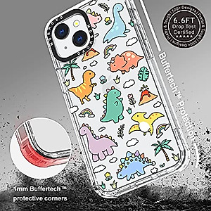 MOSNOVO Compatible with iPhone 13 Case, Cute Dinosaur [ Buffertech Impact ] Shockproof Protective Transparent TPU Bumper Clear Phone Case Cover Designed for iPhone 13 6.1"