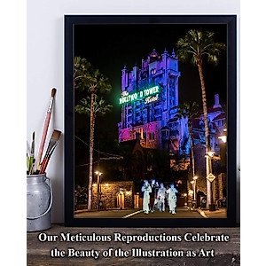 Tower of Terror with Ghosts - 11x14 Unframed A Print - Great Children's Room Decor and Gift for Disney Fans Under $15