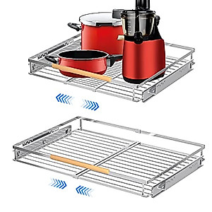 2Pack Improve Pull Out Cabinet Organizer, 16.3~26.3"W x 17"D Heavy Duty Slide Out Cabinet Drawers, Expandable Width Under Sink Organizers and Storage for Kitchen Cabinets,Bathroom, Bedroom (2 Pack)