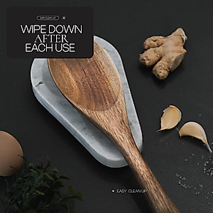 Spoon Rest - Marble Utensil Holder - Spoon Holder for Stove - Kitchen Spoon Rest - Modern Utensil Rest - Versatile Spoon Rest for Kitchen Counter - Marble Spoon Rest by Paumy