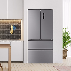 DYTesa 33 Inch Large Capacity French Door Refrigerator, 18.75 cu.ft Refrigerator with 2 Doors & 2 Drawers, Full Size Bottom Freezer Kitchen Fridge, Automatic Defrost, LED Lighting