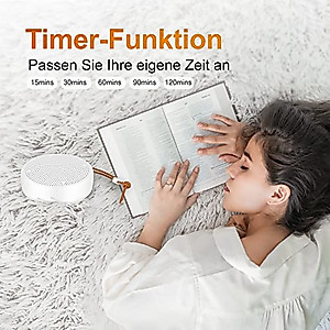 KIPCUSH Sleep Sound Machine, Rechargeable, Portable White Noise Machine, Suit for Wired Headphone, 20 Natural Soothing Sounds, Timer, Sound Machine for Baby, Adults. (White)