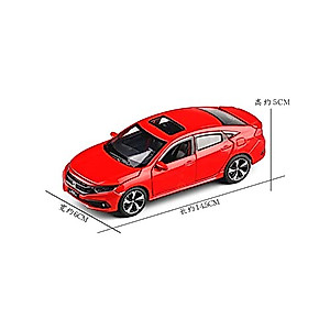LUTPOL Die Casting 1/32 Toy Car for Honda Civic Metal Alloy Die Cast Miniature Model Simulation Sound Light Sedan Toys Vehicle for Children Unzip Toy ( Color : White )