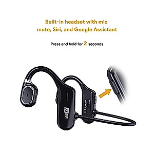 MEE audio AirHooks Open Ear Headphones - Lightweight, Comfortable, Sweatproof Wireless Bluetooth Earbuds with Mic and High Audio Clarity Let You Hear Your Surroundings for Safer Workouts and Running