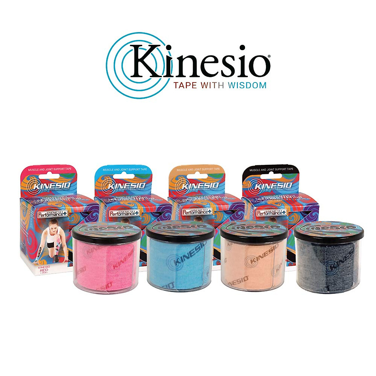 Kinesio Tex Performance + - Therapeutic Knee and Shoulder Medical Tape - Red - 2in x 16.4 ft Roll