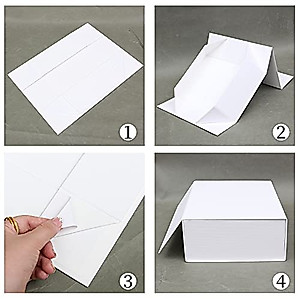 Yeplan Small White Gift Box,7.8x3.1x7 Inches,Collapsible Gift Boxes with Lids,Eco-Friendly Cardboard Box,Magnetic Gift Boxes for Wedding,Christmas,Birthday,Thanksgiving Day