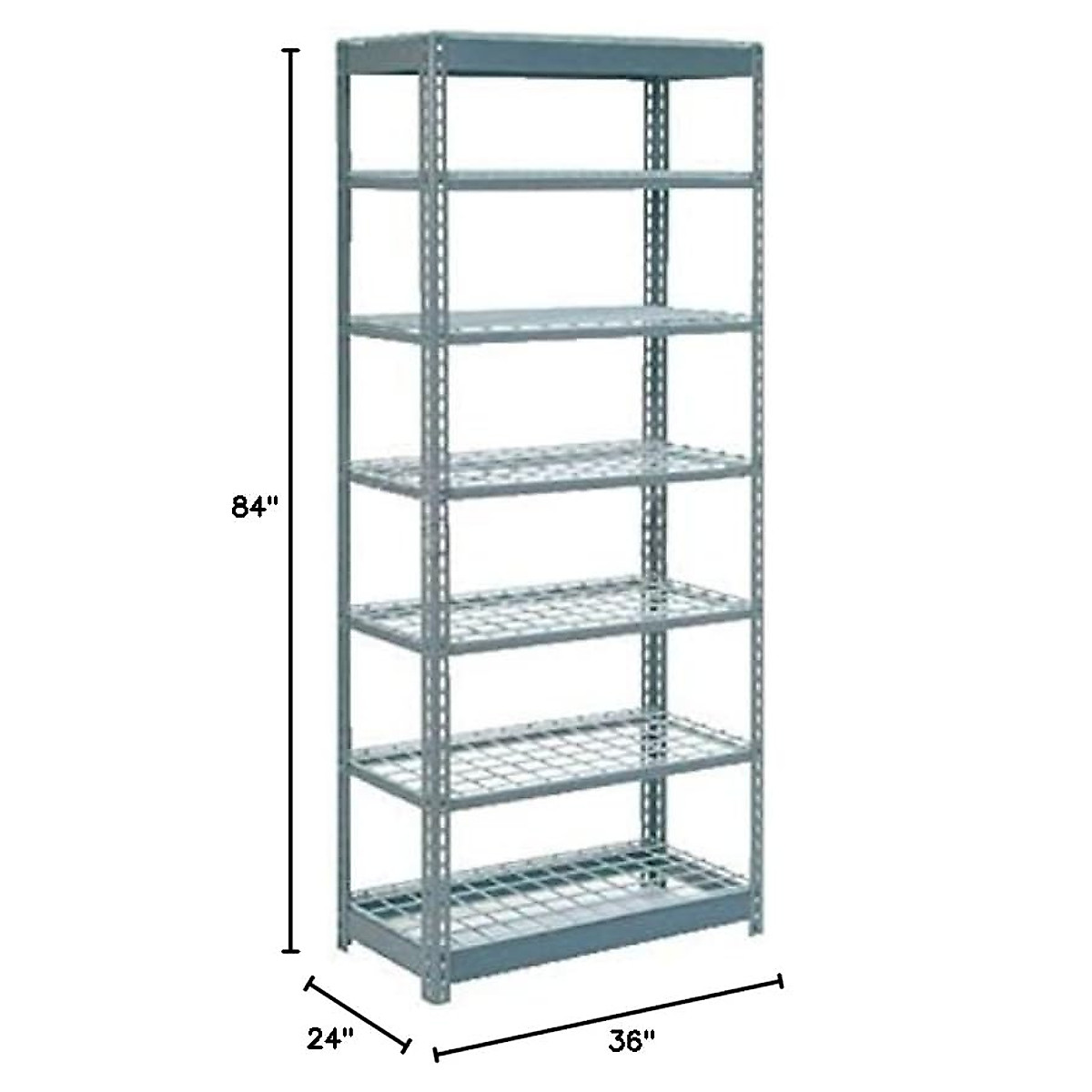 Global Industrial Heavy Duty Shelving 36"W x 24"D x 84"H With 7 Shelves, Wire Deck, Gray