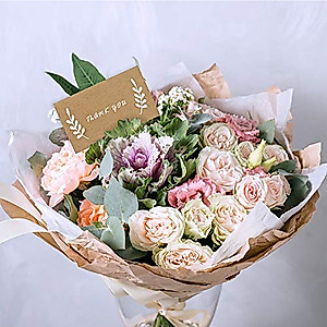 Supla 100 Pcs Place Cards with White Laurel Leaves Kraft Paper Cards Rustic Wedding Table Name Number Blank Table Tent Cards Table Name Tags Table Card Seating Cards Buffet Table Cards