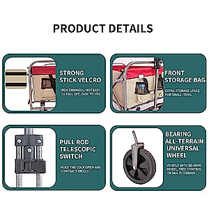 ccko Wagon Cart Collapsible Wagon Foldable Wagon Utility Wagon Folding Wagon Beach Wagon Beach Trolley Cart Large Capacity Wagons (Silver)