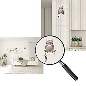 JfwuHap Coat Rack Wall Mounted - Hooks,2Pcs Owl Key Hook Heavy Duty,Zinc Alloy Metal Coat Hook Rail for Coat Hat Towel Purse Robes Mudroom Bathroom Entryway (Silver)