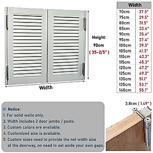 LXLZYXSF Wood Cowboy Doors Louvered White Swinging Doors for Nursery Hallway Entrance Restaurant, Half-Waist Door with Auto-Close Hinges, Fence Gate (Size : W85cmxH90cm/33.4" x35.4)