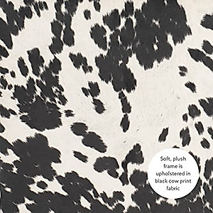 Linon Clayton Black Cow Print Office Chair, Metallic