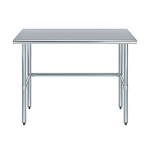 18 in. x 48 in. Open Base Stainless Steel Work Table | Residential & Commercial | Food Prep | Heavy Duty Utility Work Station | NSF