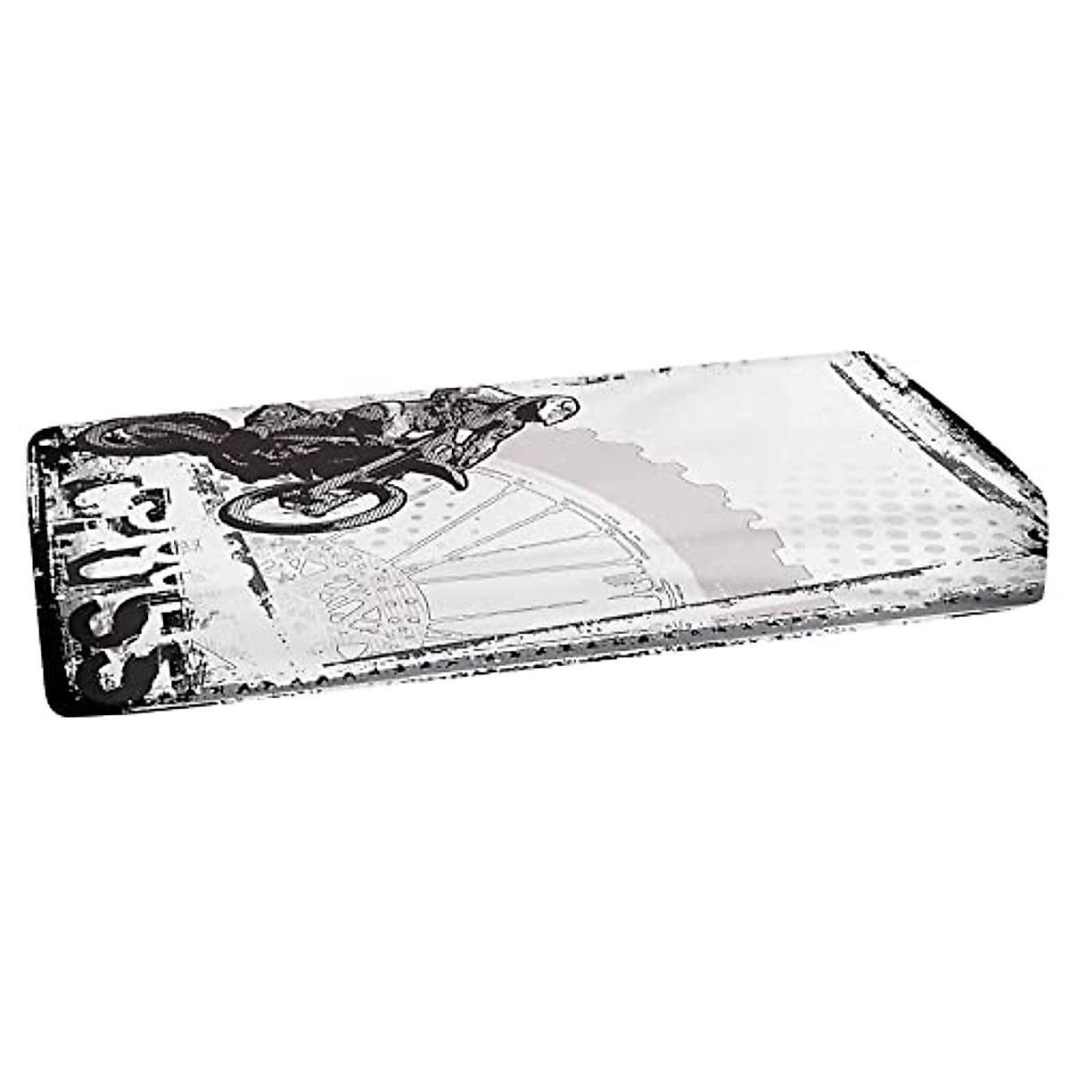 Motorcycle Fitted Crib Sheet,Motocross Racer Image Grungy Background Poster Style Monochromic Artwork Print Microfiber Silky Soft Toddler Mattress Sheet Fitted,28"x 52"x 8'',Baby Sheet for Boys Girls