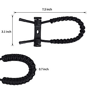 SOPOGER Archery Bow Wrist Sling Adjustable Hunting Wrist Strap Braided for Compound Bow Target Shooting Accessories (Black)