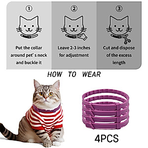 4 Pack Calming Collar for Cats, Cat Pheromone Calming Collar Stress and Anxiety Relief Lasts 30 Days Calm Collar Cat Adjustable Appeasing Calming Collar for Kitten Kitty Calm Collar Make Cat Relaxed