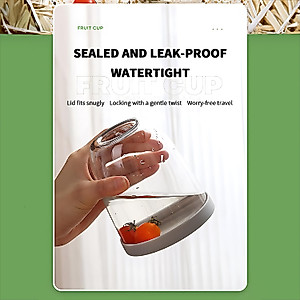 Luiruey Portable Fruit Cups with Lids and Fork, Overnight Oats Containers Snack Pot with Airtight Lid 20 oz Cereal, Milk, Vegetable and Fruit Salad Storage Containers (green)