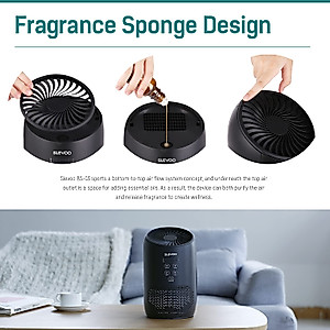 Slevoo Air Purifiers for Bedroom Pets in Home, 2024 New Upgrade H13 True HEPA Air Purifier with Fragrance Sponge, Effectively Clean of Dust, Smoke, Pets Dander, Pollen, Odors, Black