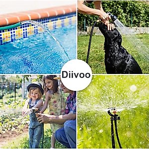 Water Sprinkler Timer, Diivoo Programmable Irrigation Hose Timer with 3 Individual Watering Programs and Rain Delay for Garden Lawn, Pool Filling,Blue