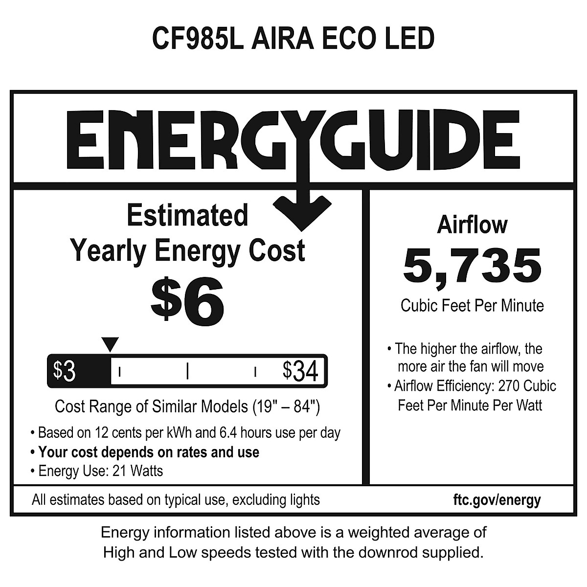 Luminance kathy ireland HOME Aira Eco LED 72 Inch Ceiling Fan | Large Indoor/Outdoor Fixture with Integrated Lighting | Modern 8 Blade Design with 6-Speed Wall Control | Damp Rated, Platinum