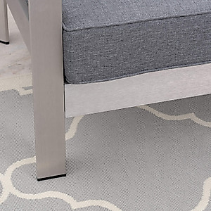 Christopher Knight Home 306462 Booth Outdoor Aluminum Club Chairs, Silver (Set of 2), Sliver/Gray