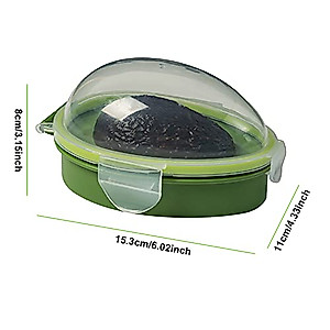 EMVANV Avocado Storage Container, Reusable Avocado Saver Keeper Fruit Keep Fresh Storage Box Holder for Refrigerator (Green, 6.02 x 4.33 x 3.15 inches)