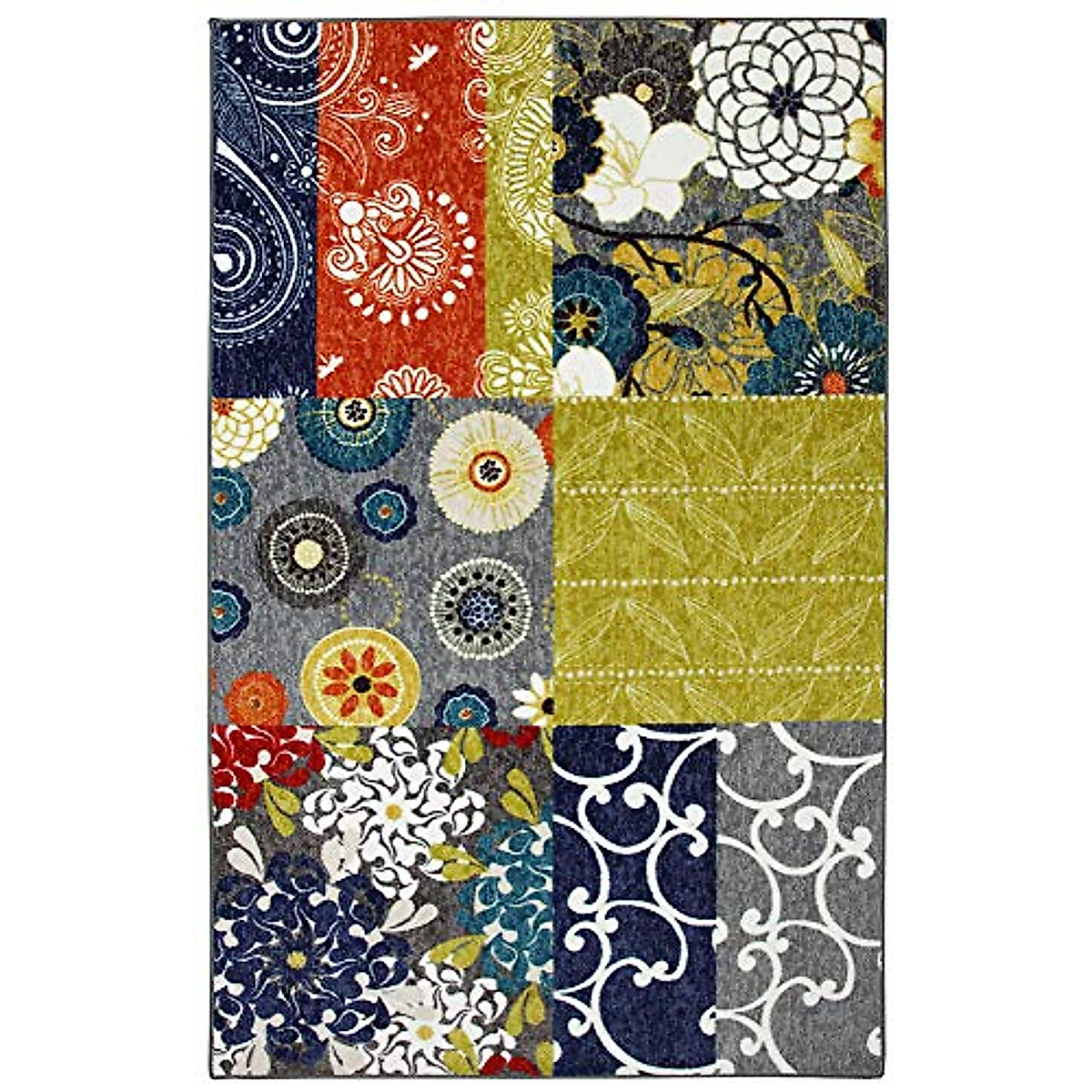 Mohawk Home New Wave Secret Garden Patchwork Printed Area Rug, 5'x8', Multicolor