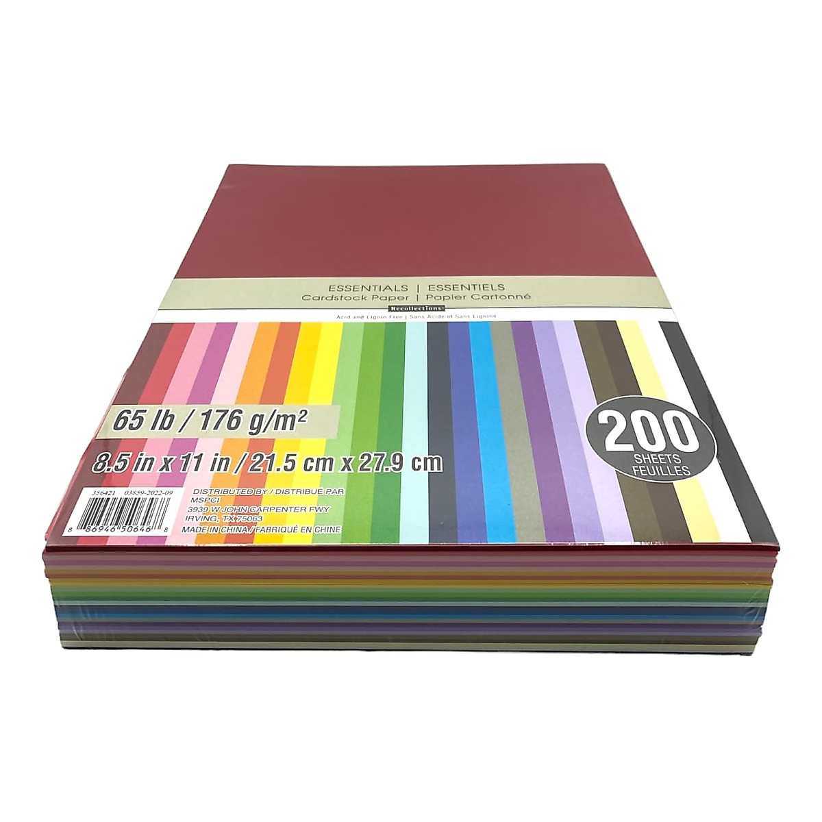 Recollections Cardstock Paper, Essentials 20 Colors - 200 Sheets 8-1/2 X 11