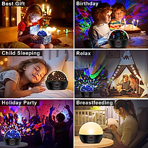 DCAUT Batman and Star Projector Night Light for Kids, Star Moon Night Light for Kids with Timer,360 Degree Rotating Baby Light Projector for Bedroom Nursery Baby Gifts Toddler Boys Girl(Black-BM)