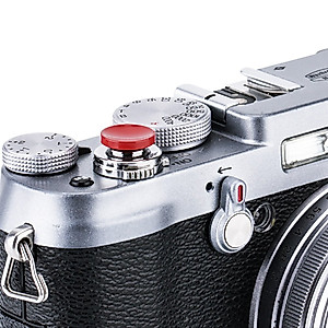 Camera Soft Release Button JJC Dark Red Shutter Button for Fuji Fujifilm X-T2 X-T20 X-T10 X-PRO2 X-PRO1 X100F X100T X100S X100 X-E3 X-E2S X-E2 Sony DSC-RX1R II DSC-RX10,etc Concave 11mm -1 Pack
