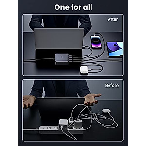 UGREEN 100W USB C Charger, Nexode 4 Ports USB C Charging Station, GaN Fast Desktop Charger Compatible with MacBook Pro, Dell XPS 15, iPhone 14 Pro Max/13, Galaxy S23 Ultra, iPad, Steam Deck and More