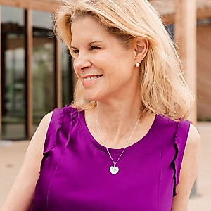 Sterling Silver Heart Charm Necklace Box chain, 24-inch