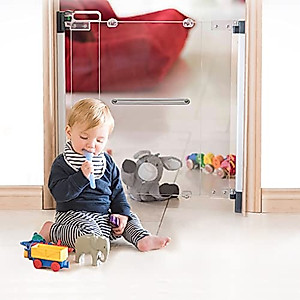 Qdos Crystal Designer Baby Safety Gate - Meets Tougher European Standards - Modern Design and Unparalleled Safety - Beauty & Safety Together at Last - Simple Installation | Hardware Mount