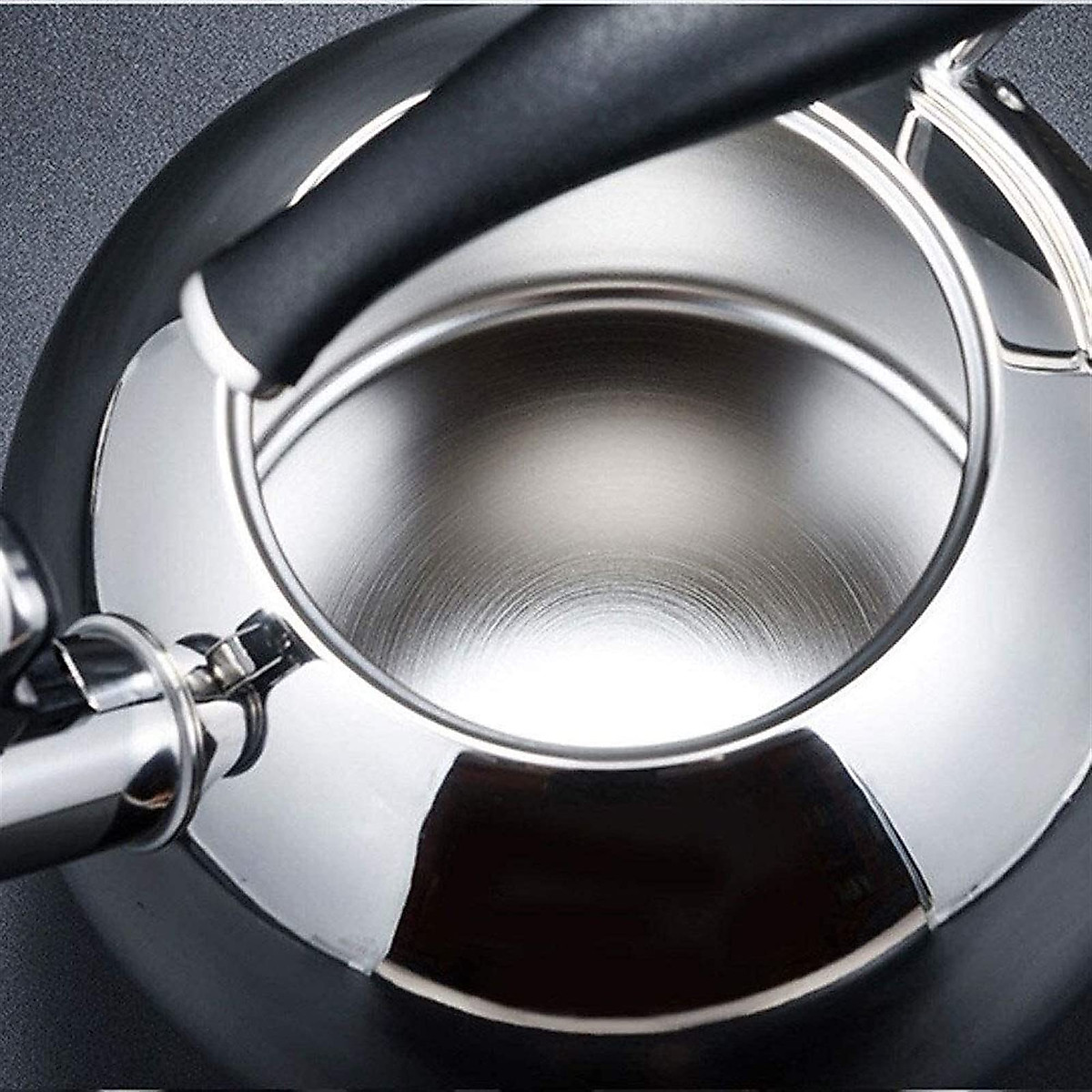 ArrAze Tea Kettle Stovetop Whistling Suitable for Stove Tops 3L Modern Brushed Steel Polished Kettle with Ergonomic Handle Can Make Boil Milk or Coffee