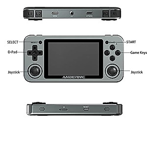Diketigeey RG351M Handheld Game Console 3.5 Inch IPS Screen Open Source with 16 64G TF 2500 Games 64Bit PS1 PCE 6 Hours Battery Life Open Source System Game Player (Gray)